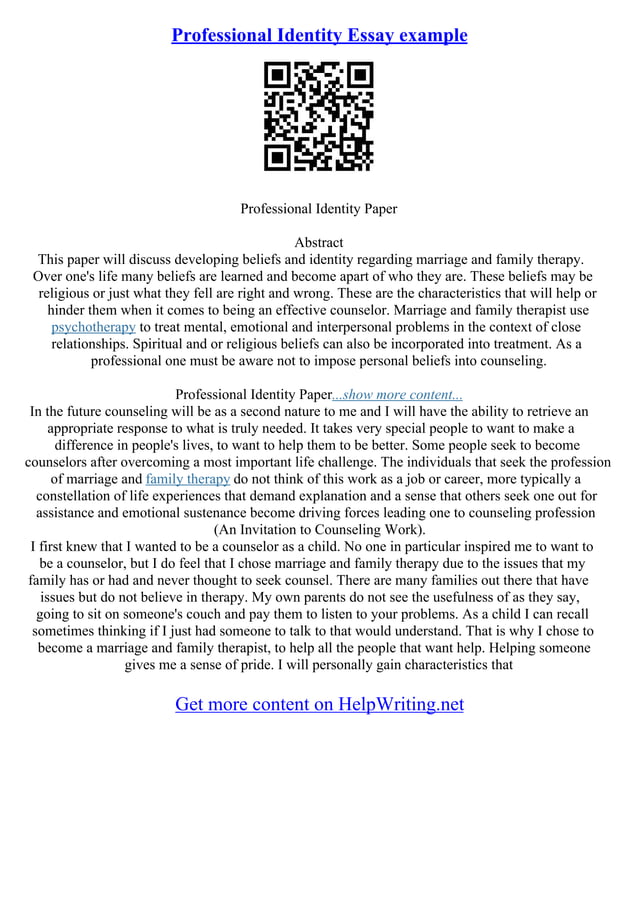 Identity Essay Examples | PDF