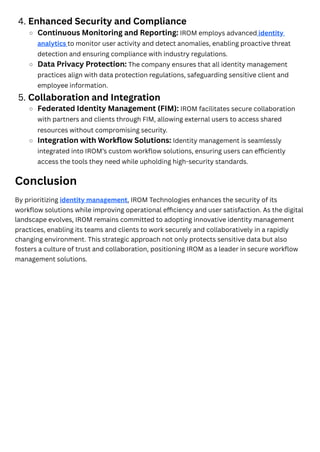 Identity Management at IROM Technologies Elevating Security and Efficiency in Workflow Solutions ...
