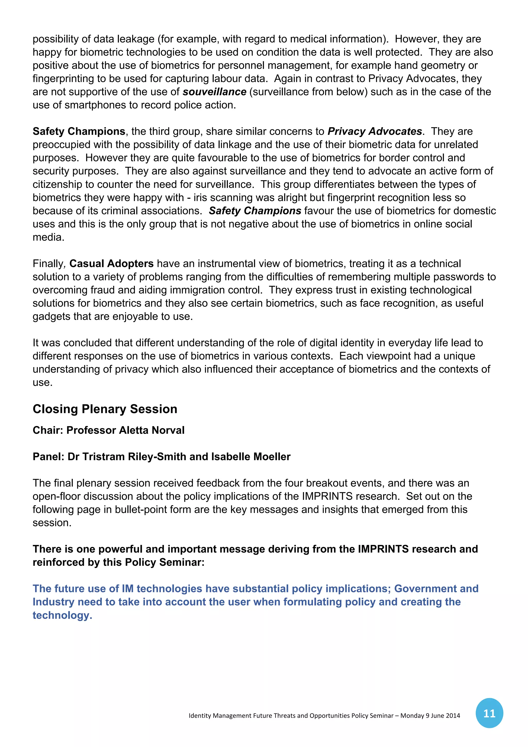 Identity Management Policy Seminar | PDF