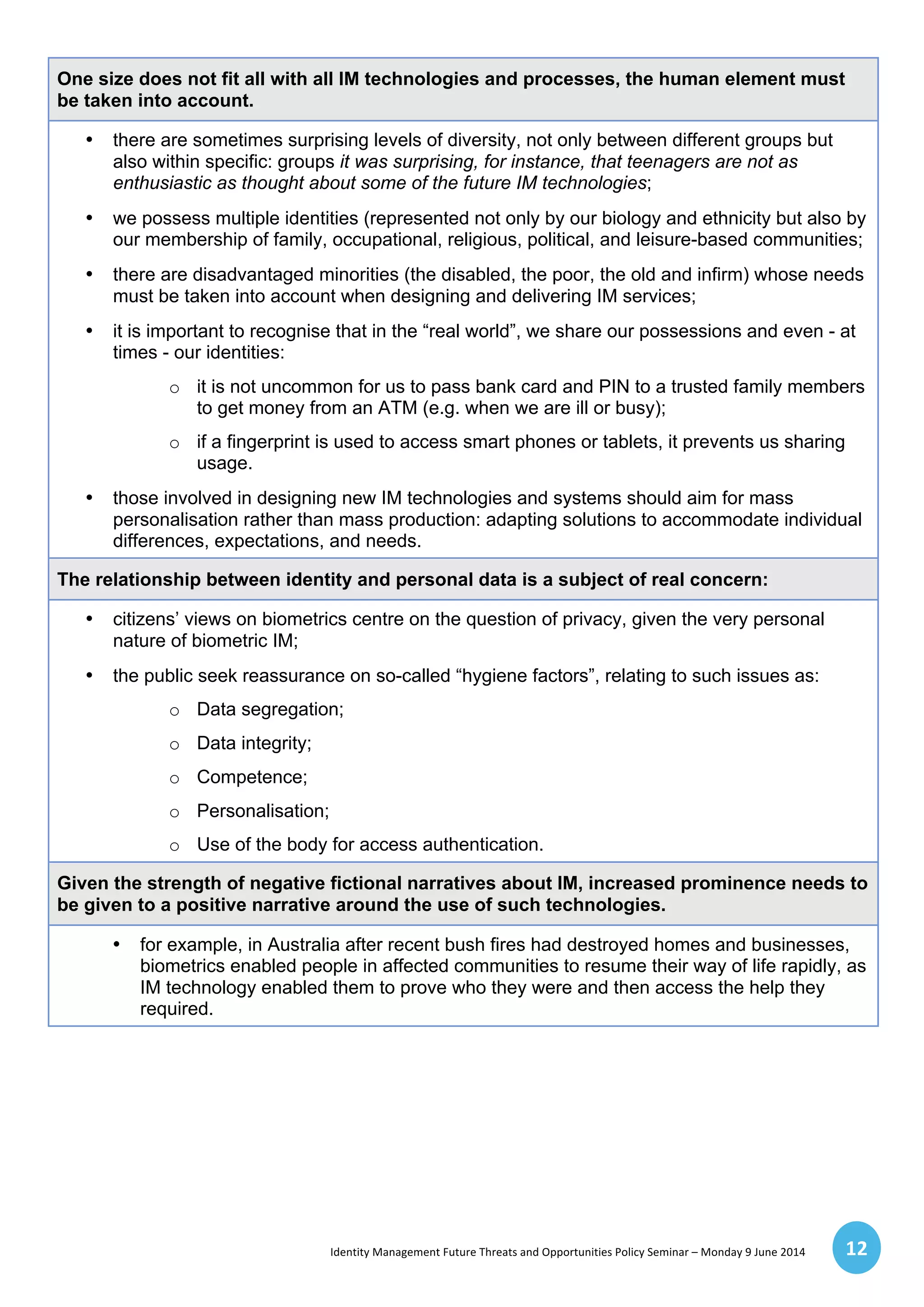 Identity Management Policy Seminar | PDF