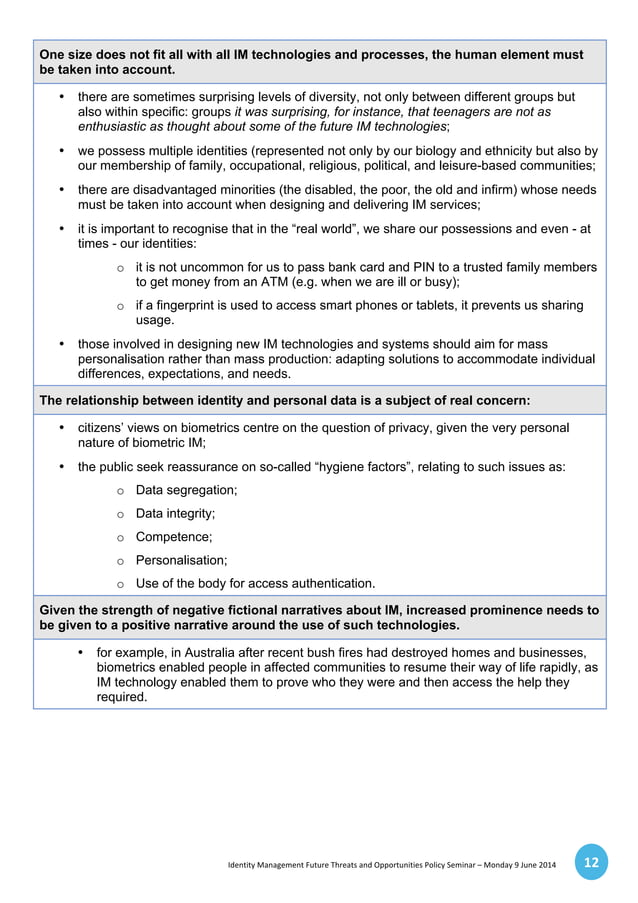 Identity Management Policy Seminar | PDF