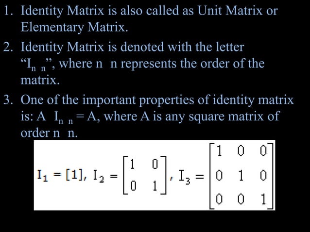 Identity matrix | PPTX