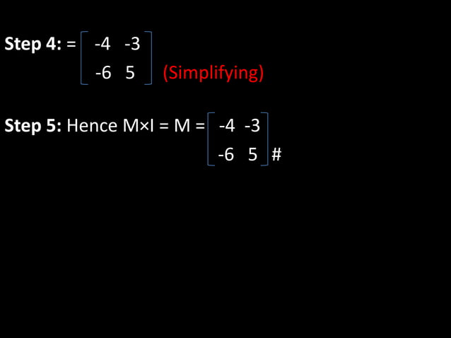 Identity matrix | PPTX