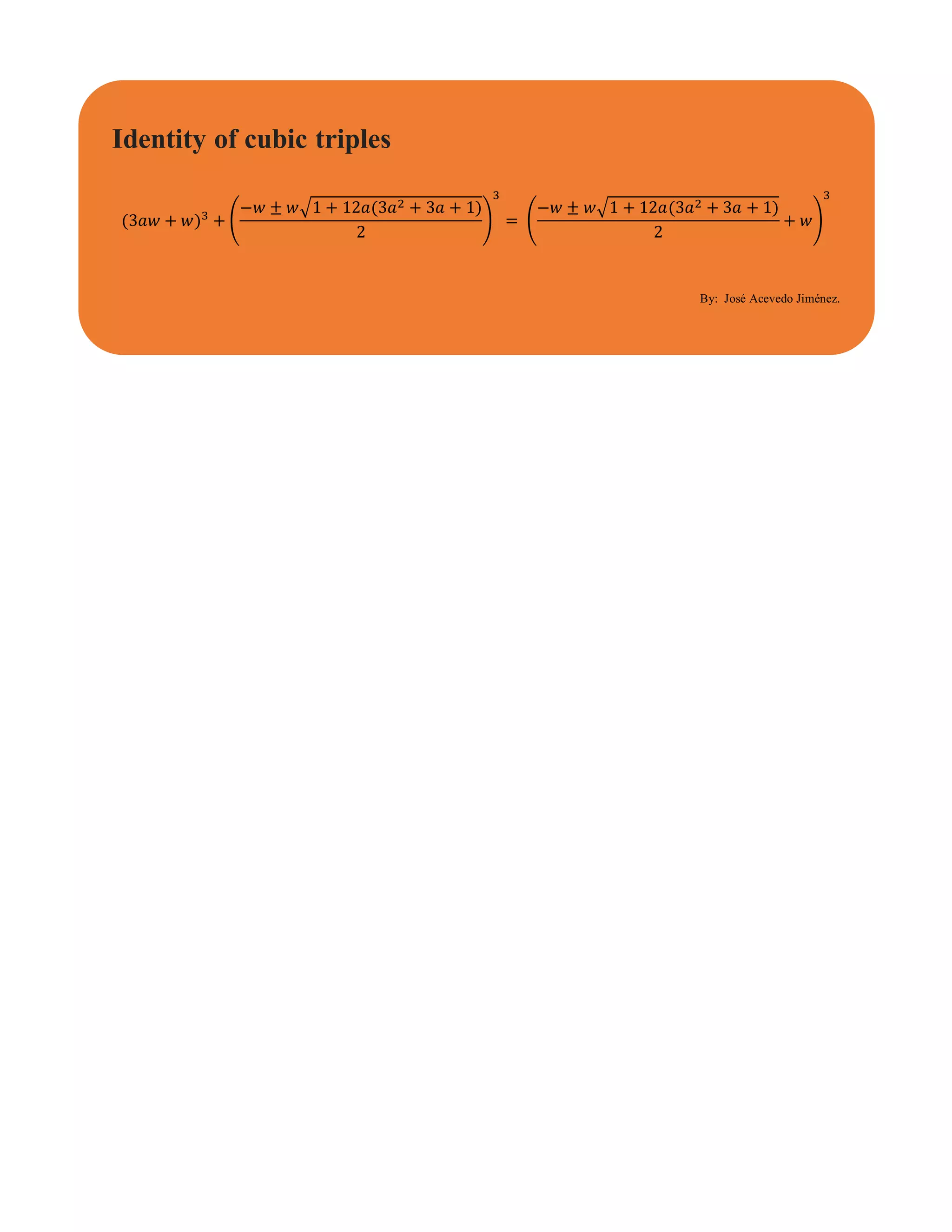 Identity of cubic triples | PDF