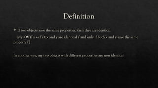 IDENTITY OF INDISCERNIBLES.pptx, a phlosphical outlook | PPT