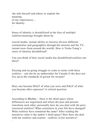 Identity paper (4 pages)Identity is a curious notion… coming to k.docx