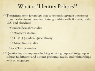 Identity politics in the Digital Humanities | PPT