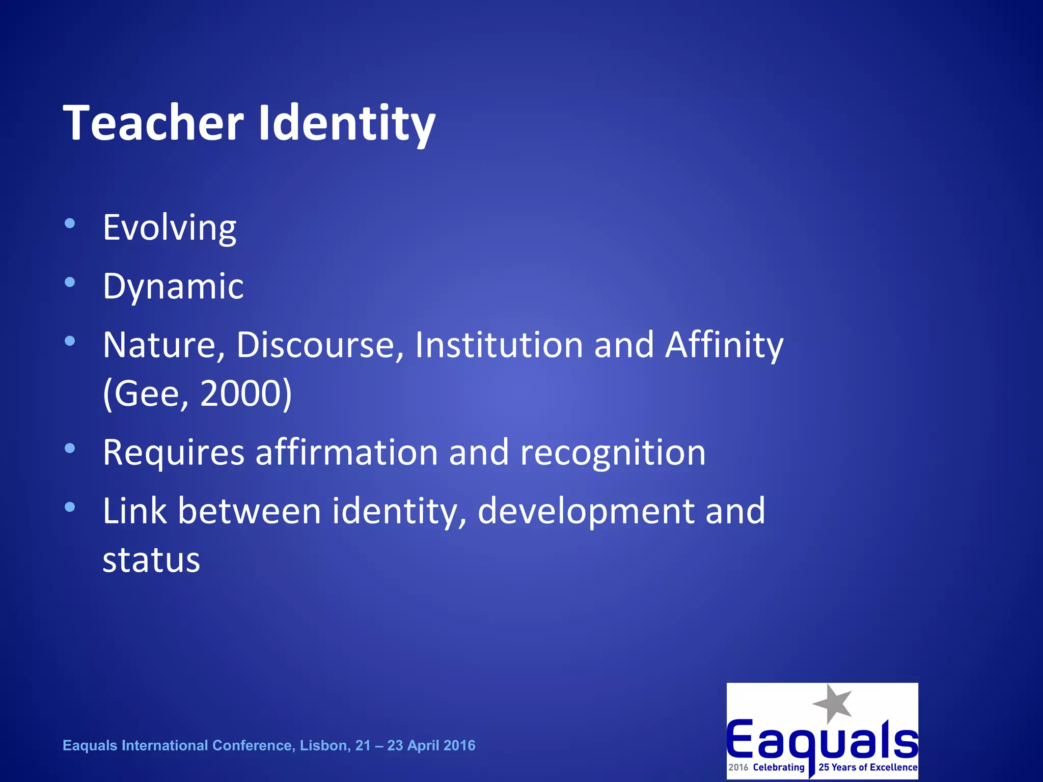 Sophie Larkin: Identity Crisis- The Business of Boosting Teacher Identity | PPT | Professional ...