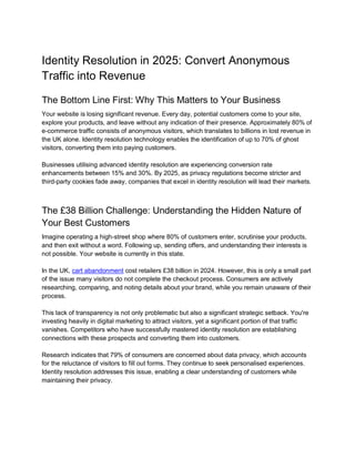 Anonymous to Accountable: Driving Revenue with Identity Resolution | PDF