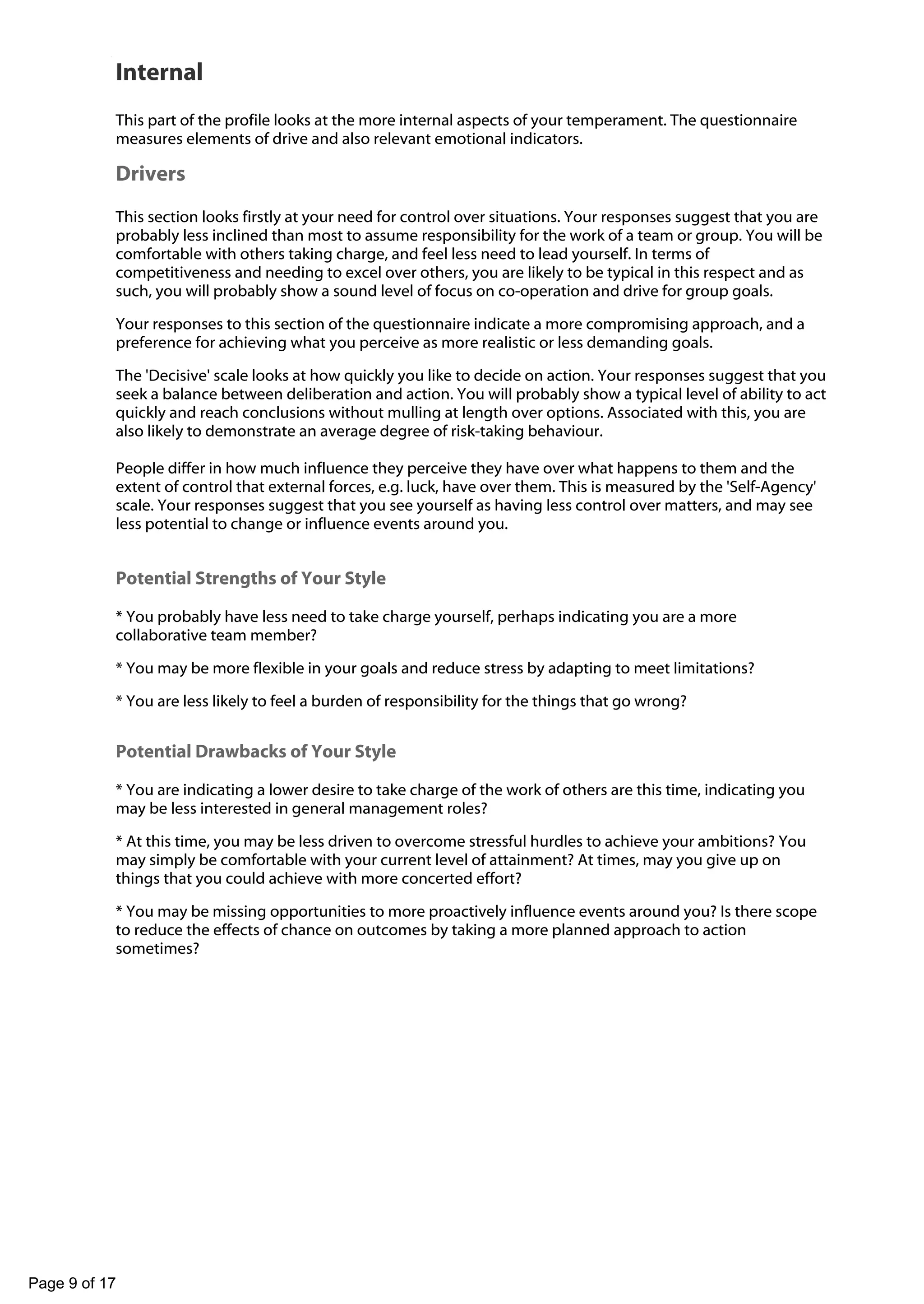 Identity Self-Perception Business Personality Questionnaire Careers ...