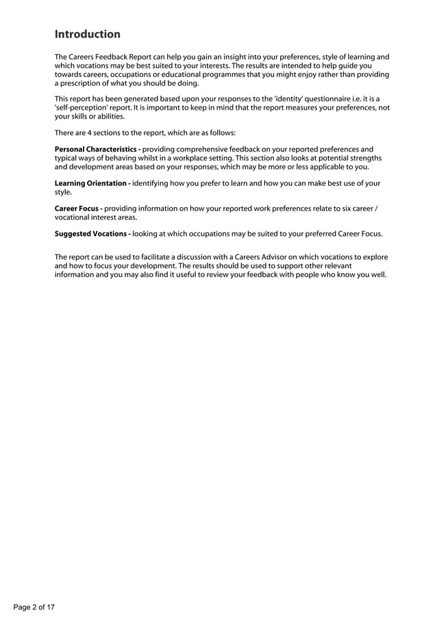 Identity Self-Perception Business Personality Questionnaire Careers ...