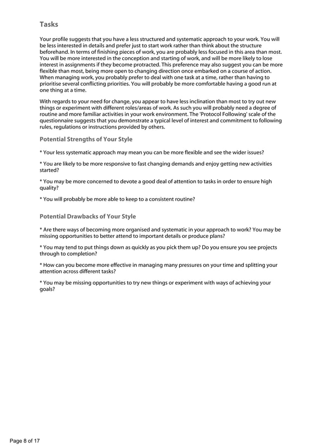 Identity Self-Perception Business Personality Questionnaire Careers ...