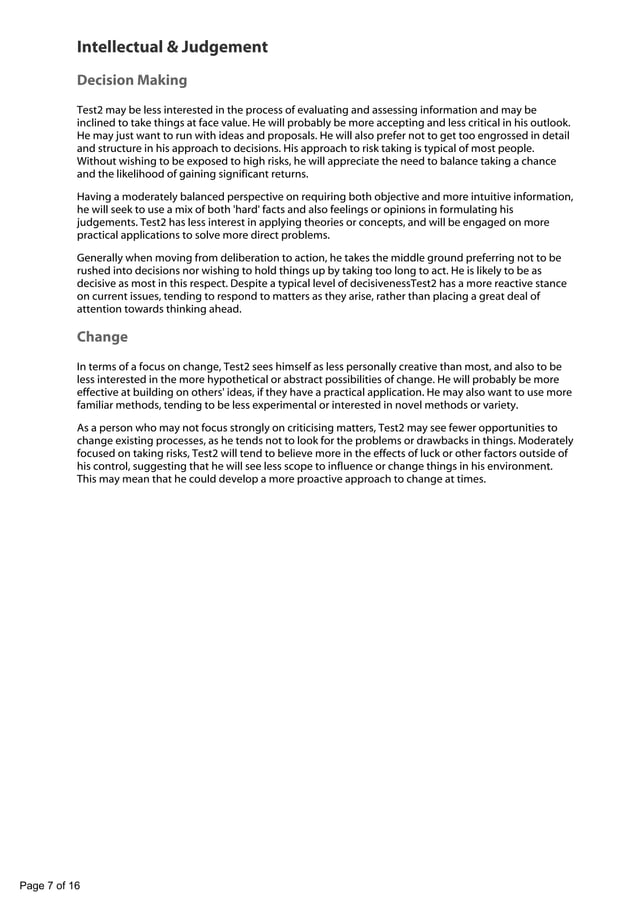 Identity Self-Perception Business Personality Questionnaire ...