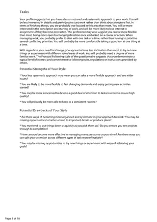 Identity Self-Perception Business Personality Questionnaire Feedback ...