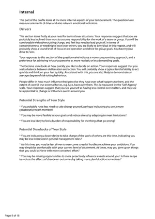 Identity Self-Perception Business Personality Questionnaire Feedback ...