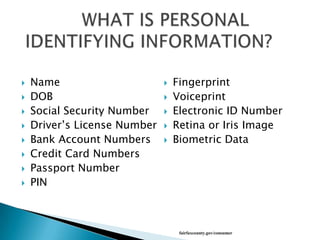 Identity Theft | PPTX