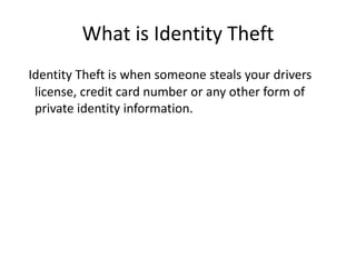 Identity Theft | PPTX