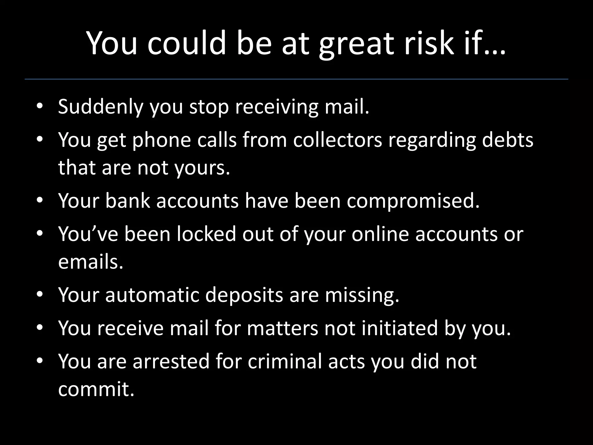 Identity Theft Awareness 101 - Basics | PDF