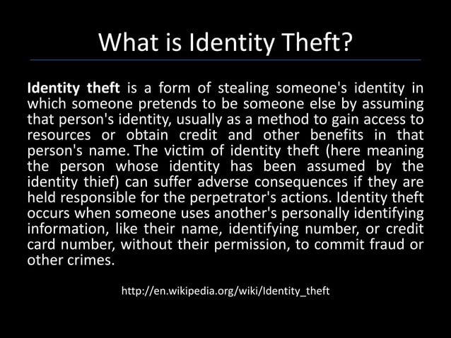 Identity Theft Awareness 101 - Basics | PPT