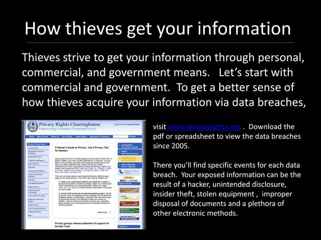 Identity Theft Awareness 101 - Basics | PPT