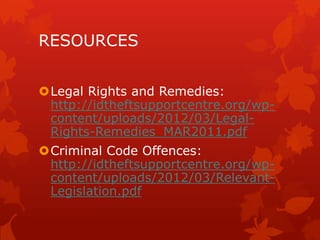 Identity Theft * Canada | PPTX