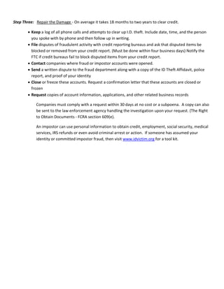 Identity Theft Checklist | PDF