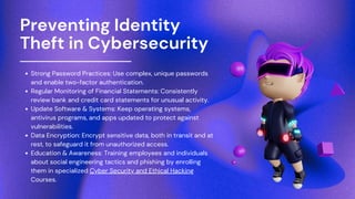 Identity Theft in Cybersecurity: Understanding Risks and Safeguarding Personal Data | PDF