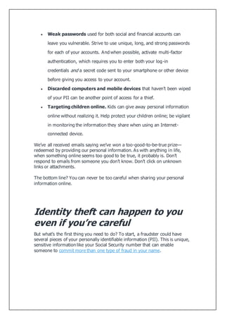 Identity theft in the internet | DOCX