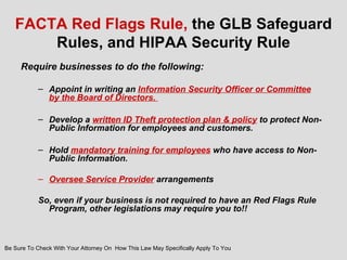 Identity Theft Red Flags Rule for Business | PPT | Financial Regulation ...