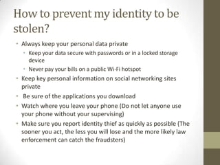 Identity thefts | PPTX