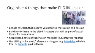 Life as a PhD student: identity, tools, hurdles, and supervisions | PPTX