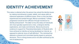 Identity vs Confusion & James Marcia's Identity Development.pptx