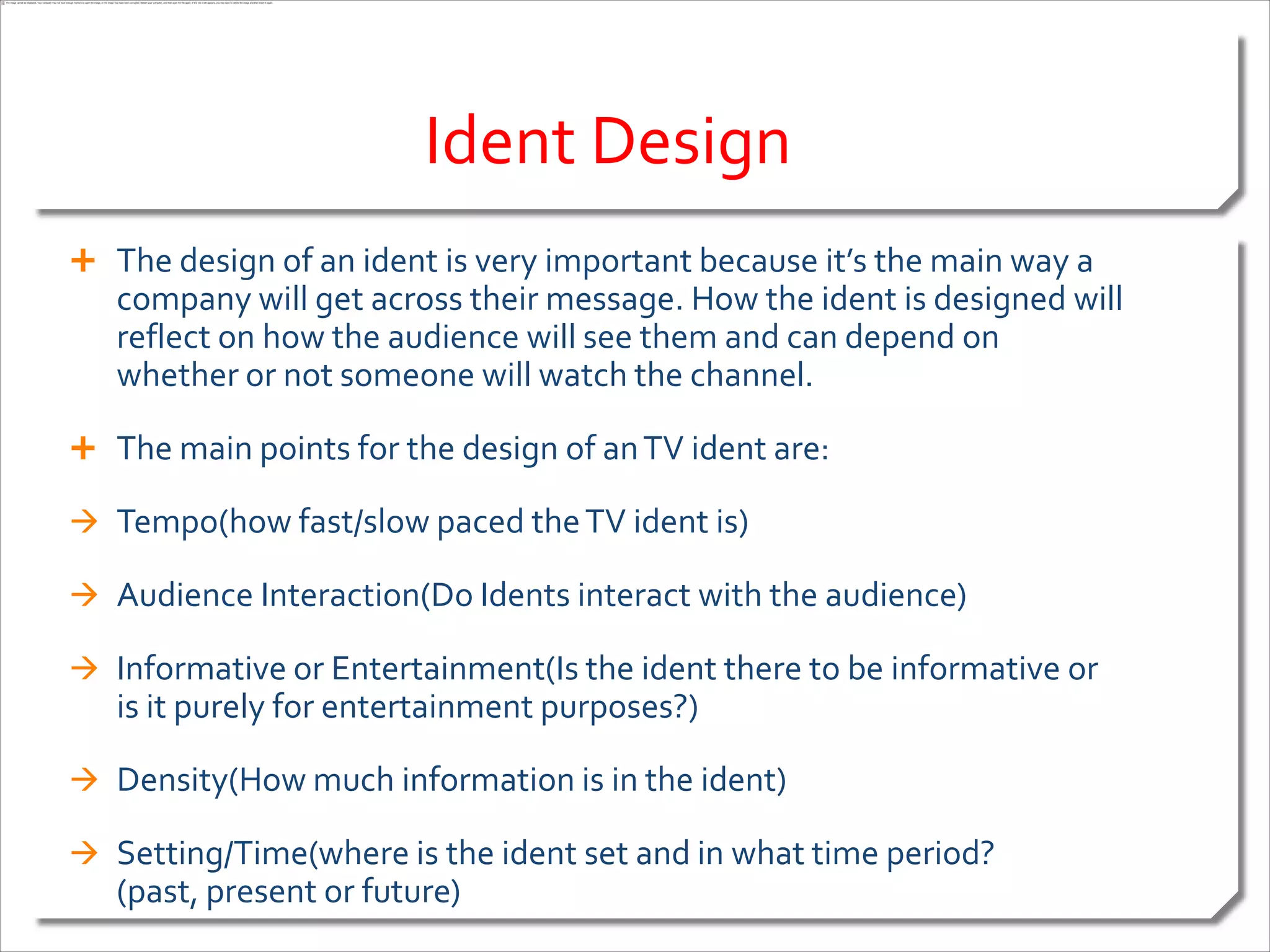 Ident presentation shannon | PPT