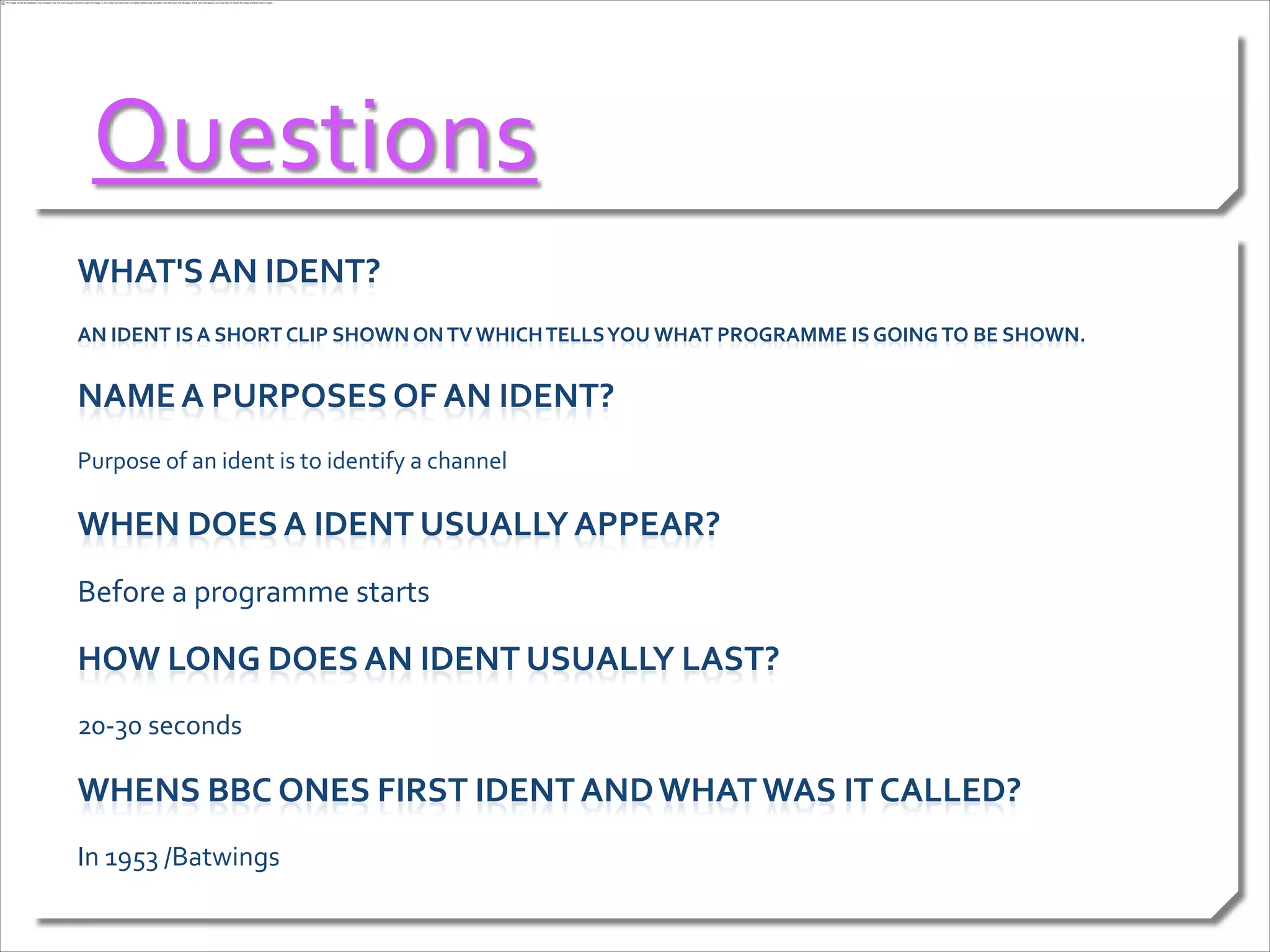 Ident presentation shannon | PPT