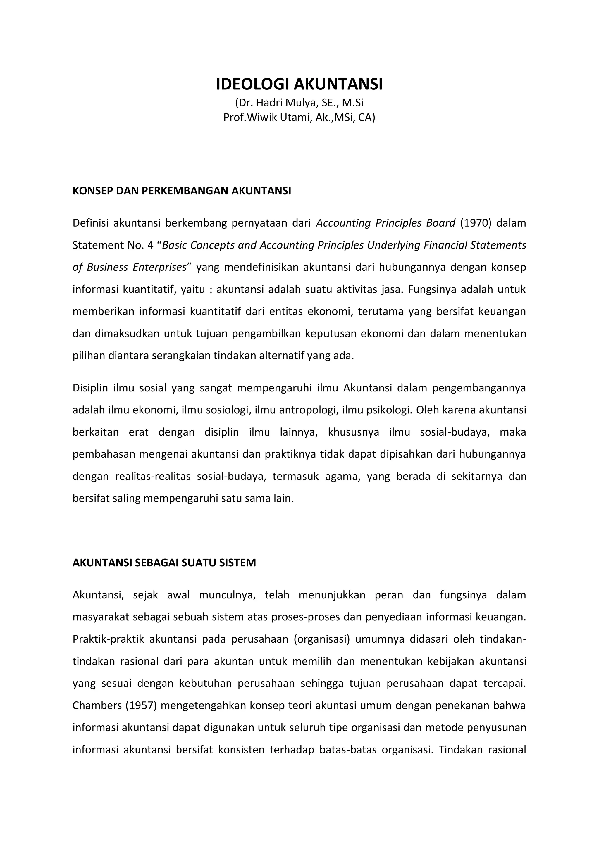 Ideologi Akuntansi | PDF