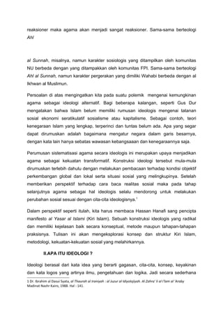 Ideologi al yasar al islami | RTF