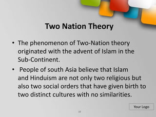 Ideological rationale (Two Nation Theory) | PPTX