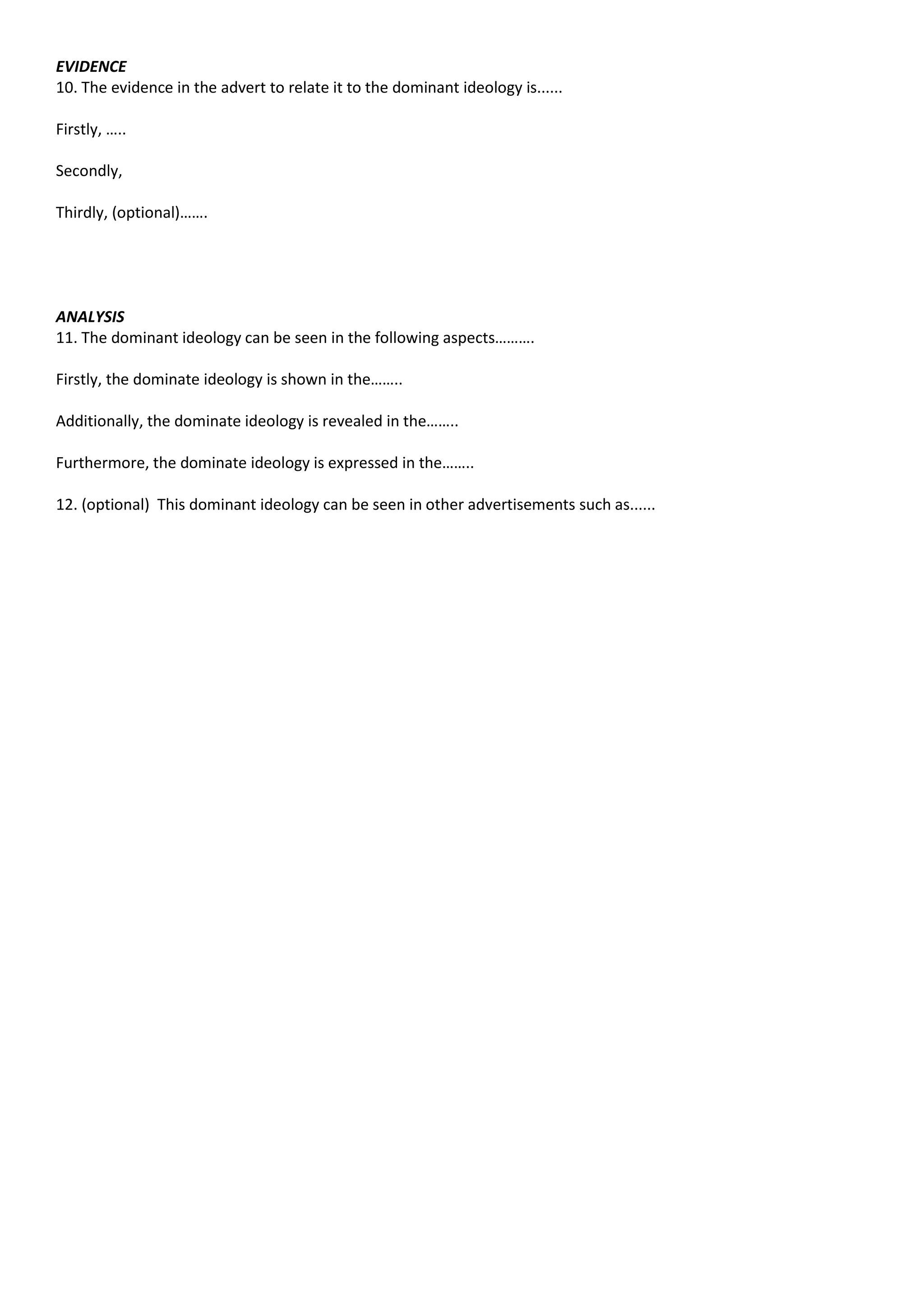 Ideology e sentence starters group 1 & 2 | PDF Ideology e sentence starters group 1 & 2 | PDF
