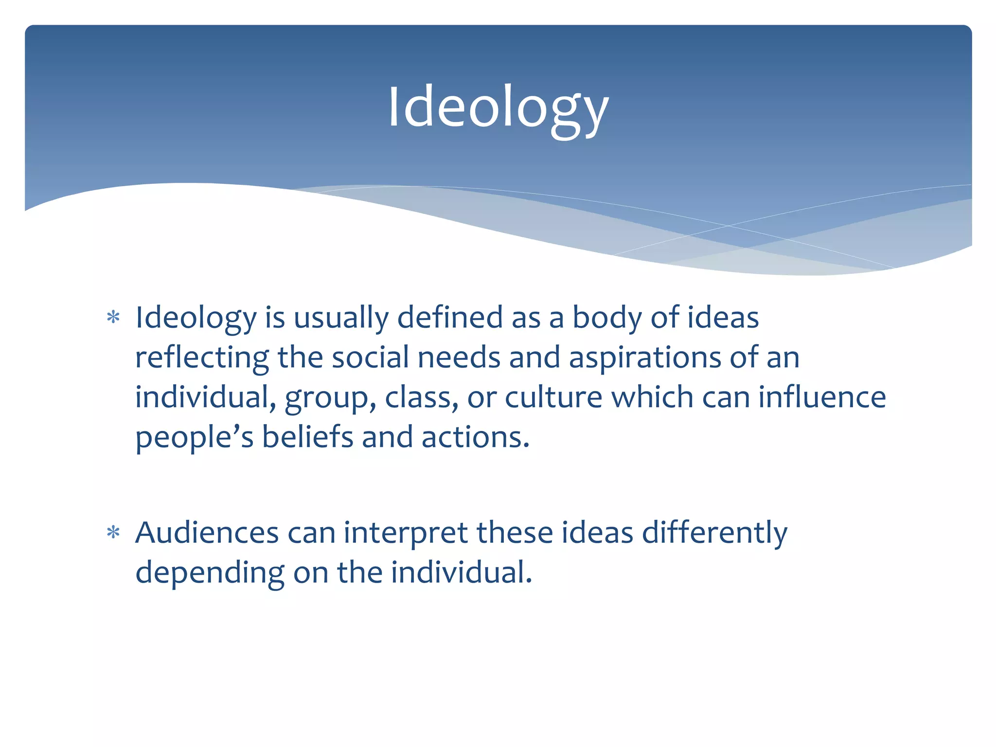 Ideology in films | PPTX