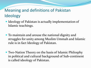 Ideology of pakistan | PPTX