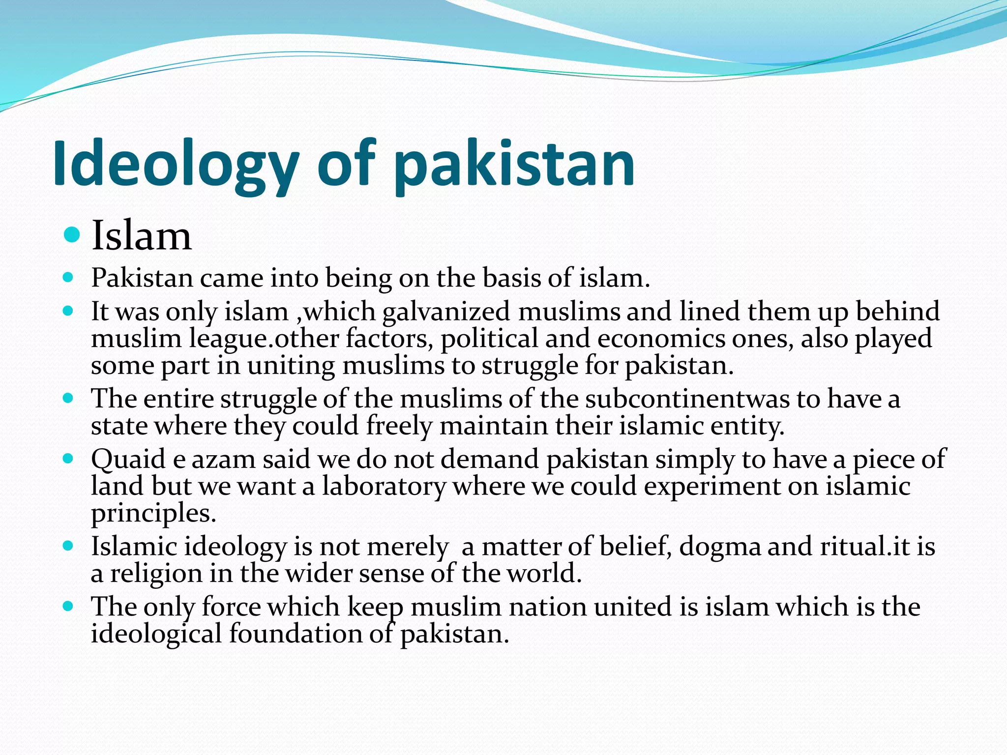 Ideology of pakistan | PPTX
