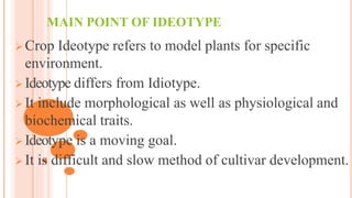 Ideotype Physiological, Breeding and Agronomic Perception Dr. B. K ...