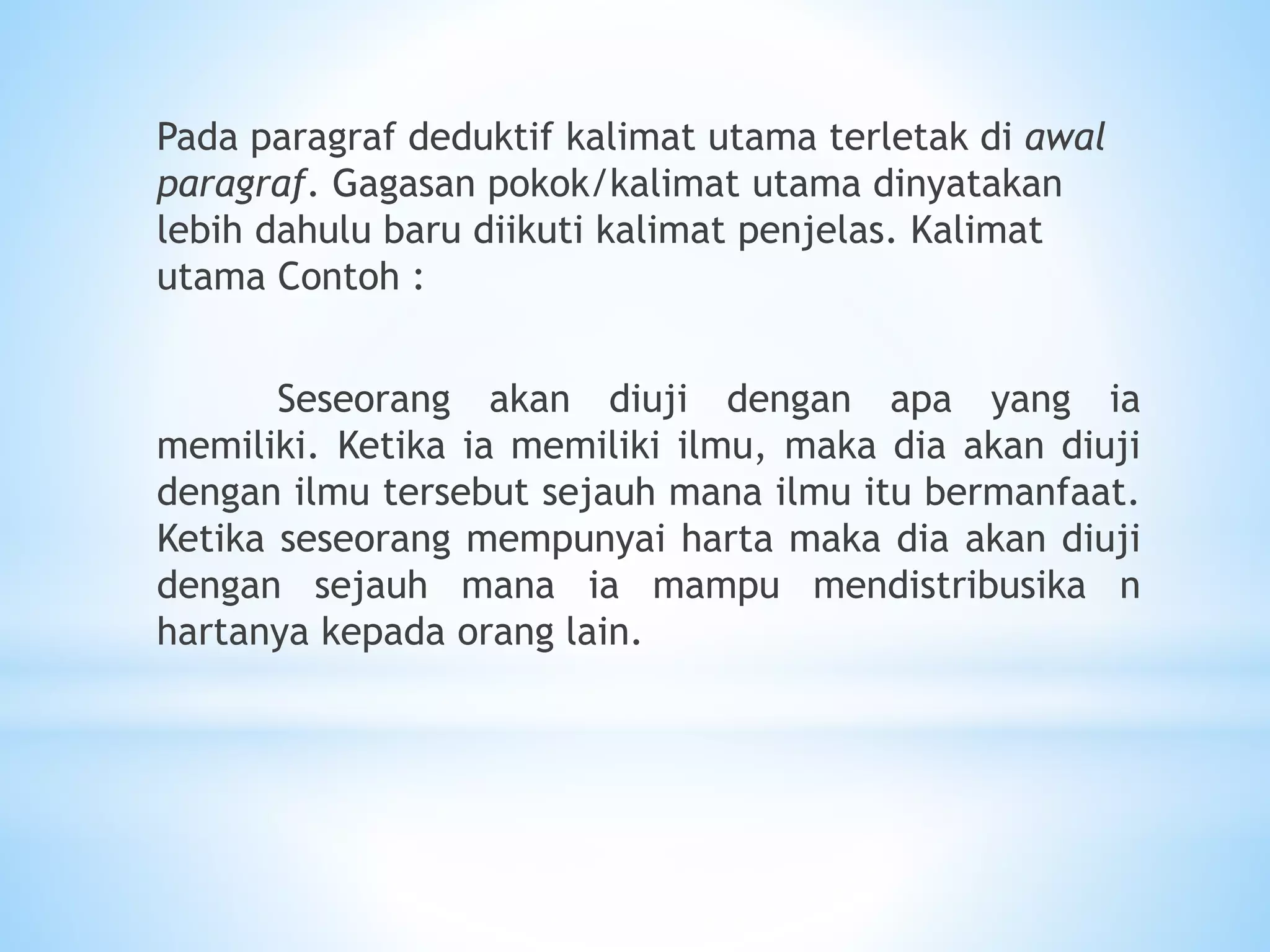 Ide pokok, kalimat utama, dan kalimat | PPTX