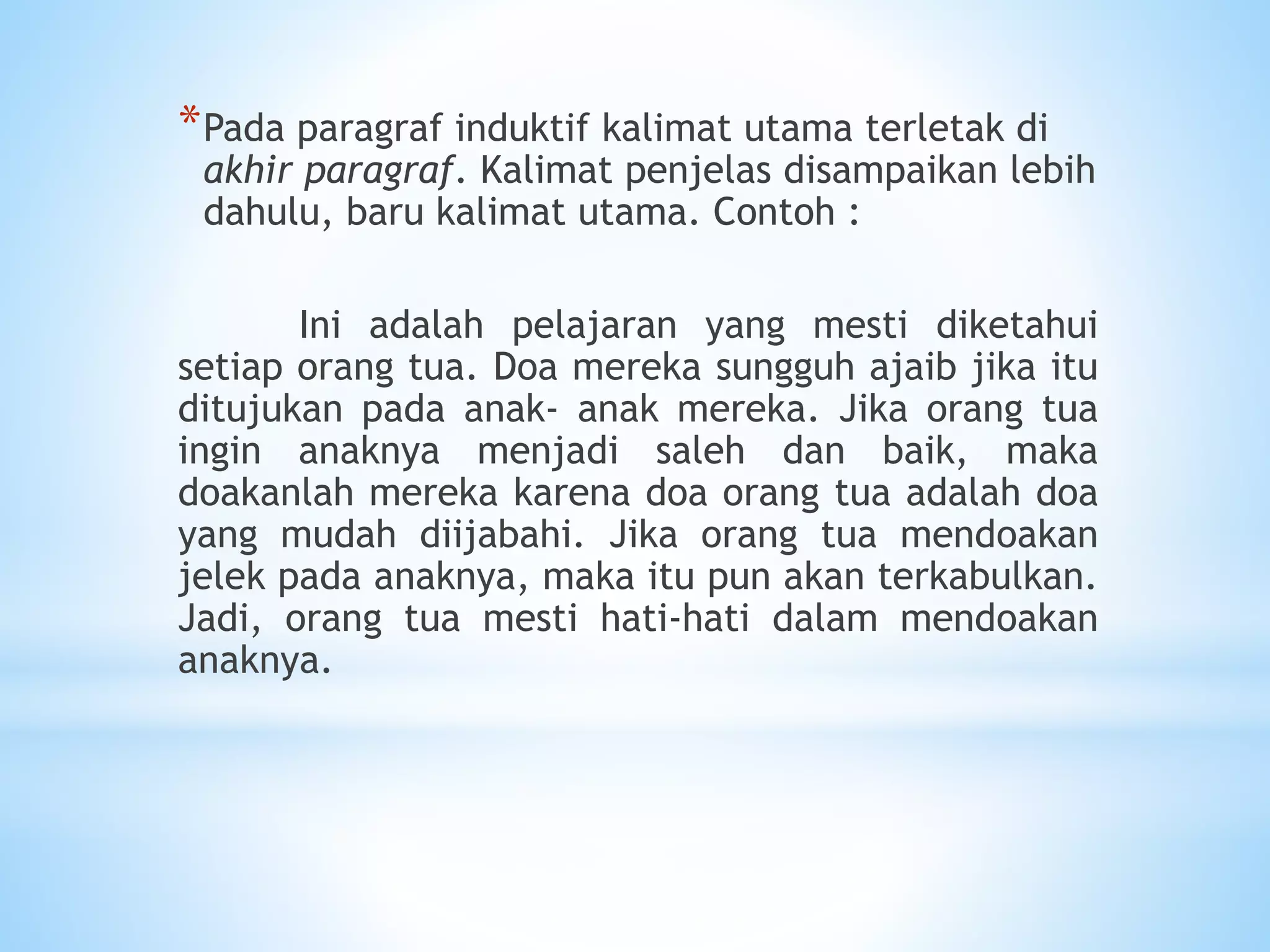 Ide pokok, kalimat utama, dan kalimat | PPTX