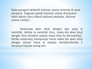 Ide pokok, kalimat utama, dan kalimat | PPTX