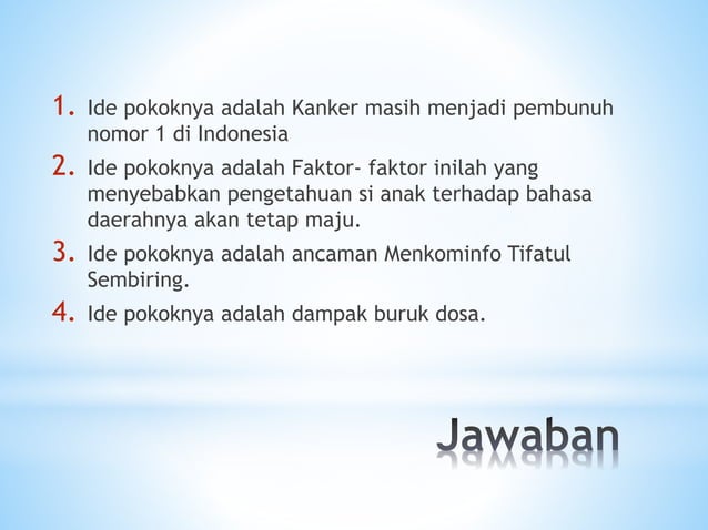 Ide pokok, kalimat utama, dan kalimat | PPTX