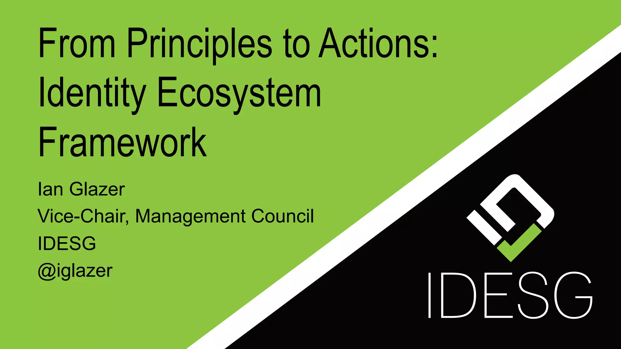 Identity Ecosystem Framework: Establishing rules of the road for ...