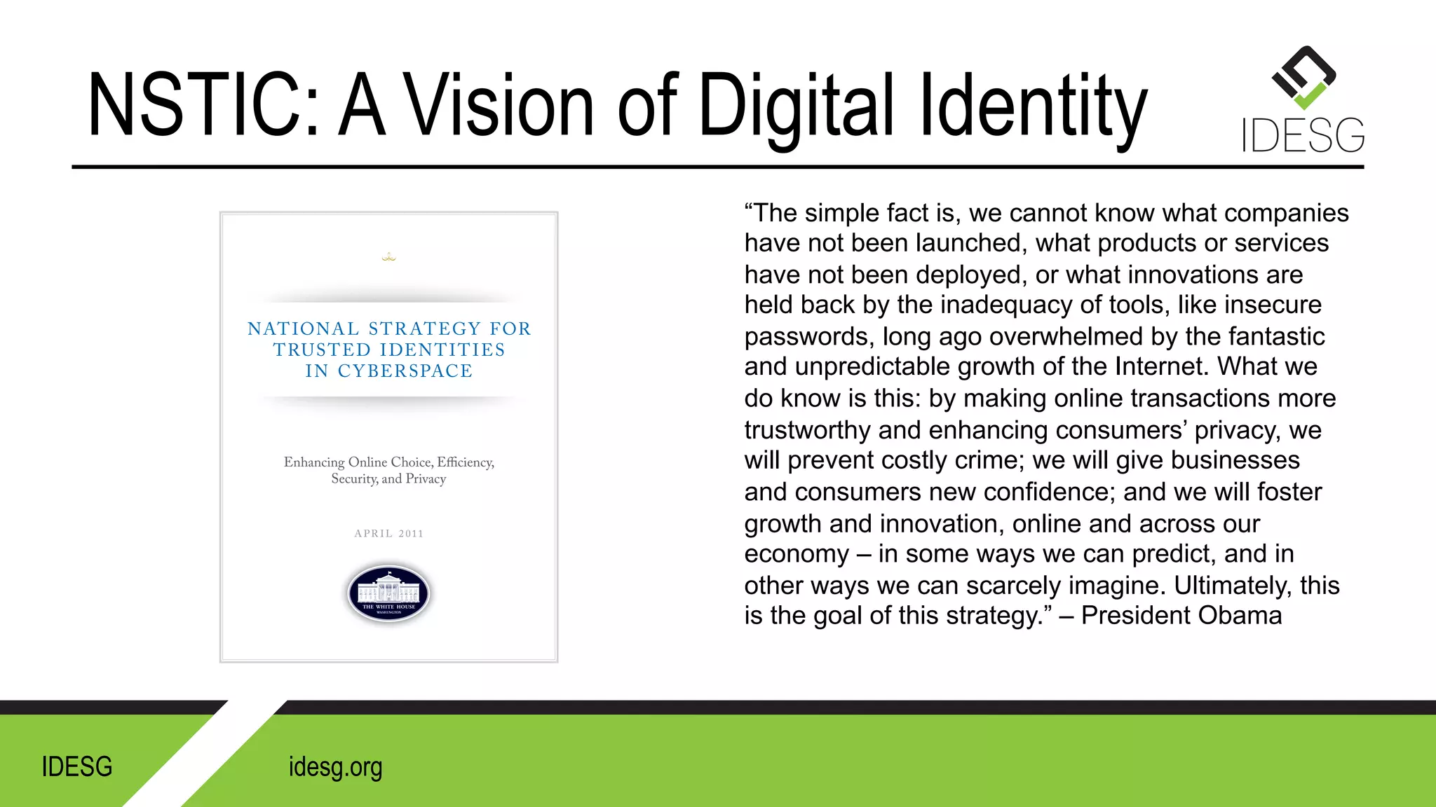 Identity Ecosystem Framework: Establishing rules of the road for ...