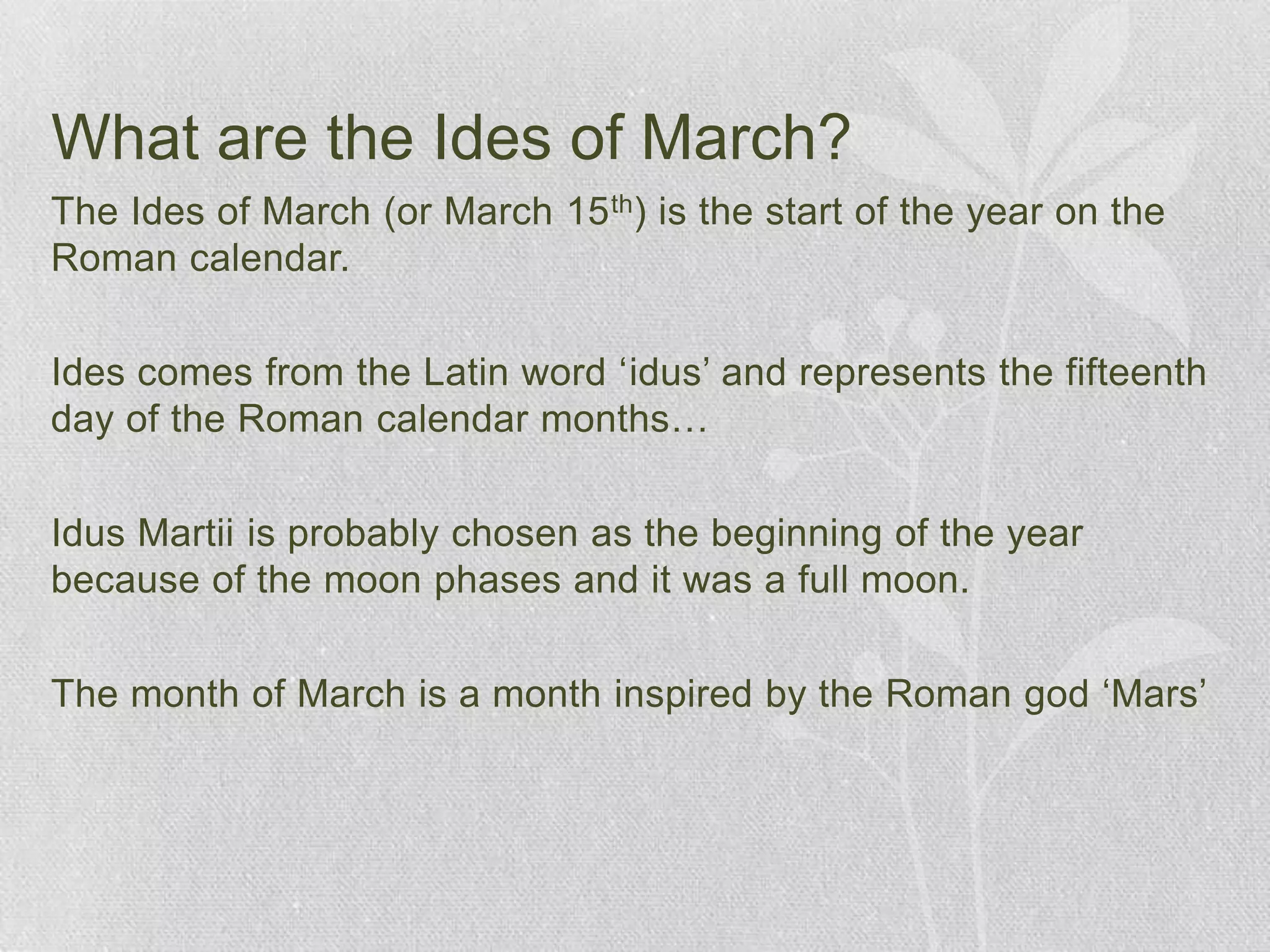 Ides of march | PPTX