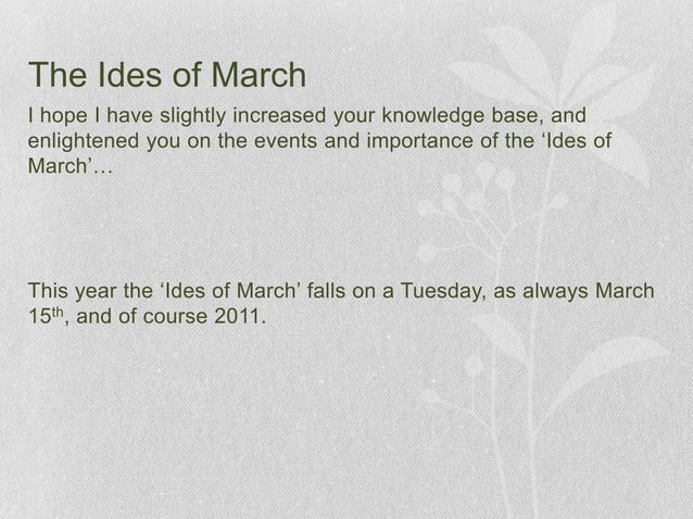 Ides of march | PPTX
